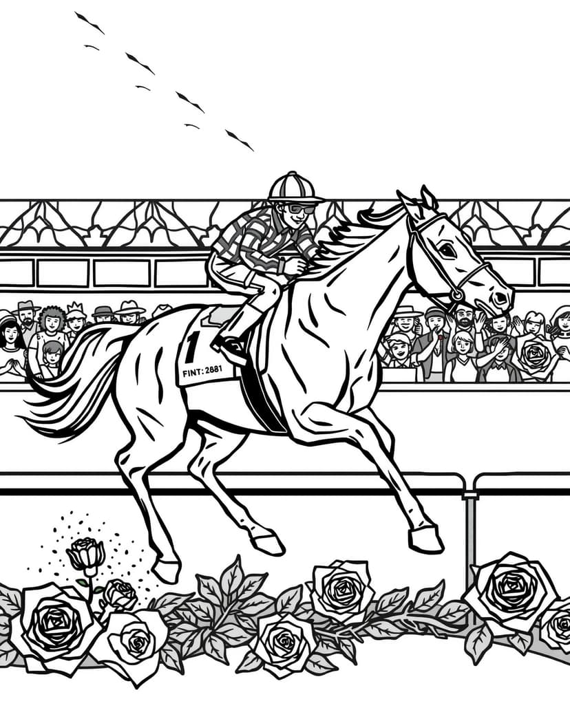 Kentucky Derby Coloring Sheets - Free Printable